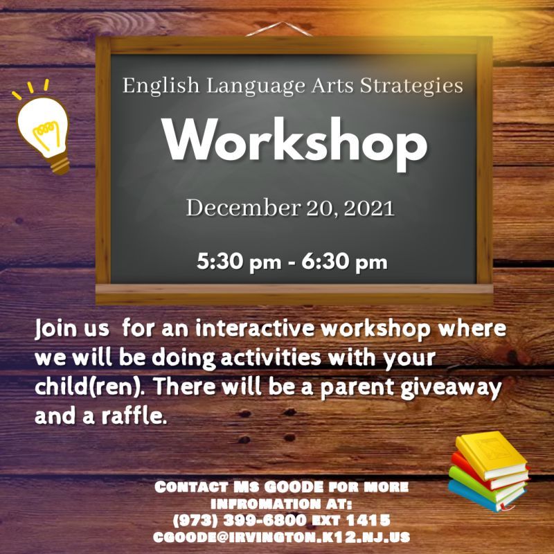 12/20 ELA Strategies Workshop - IRVINGTON PUBLIC SCHOOLS